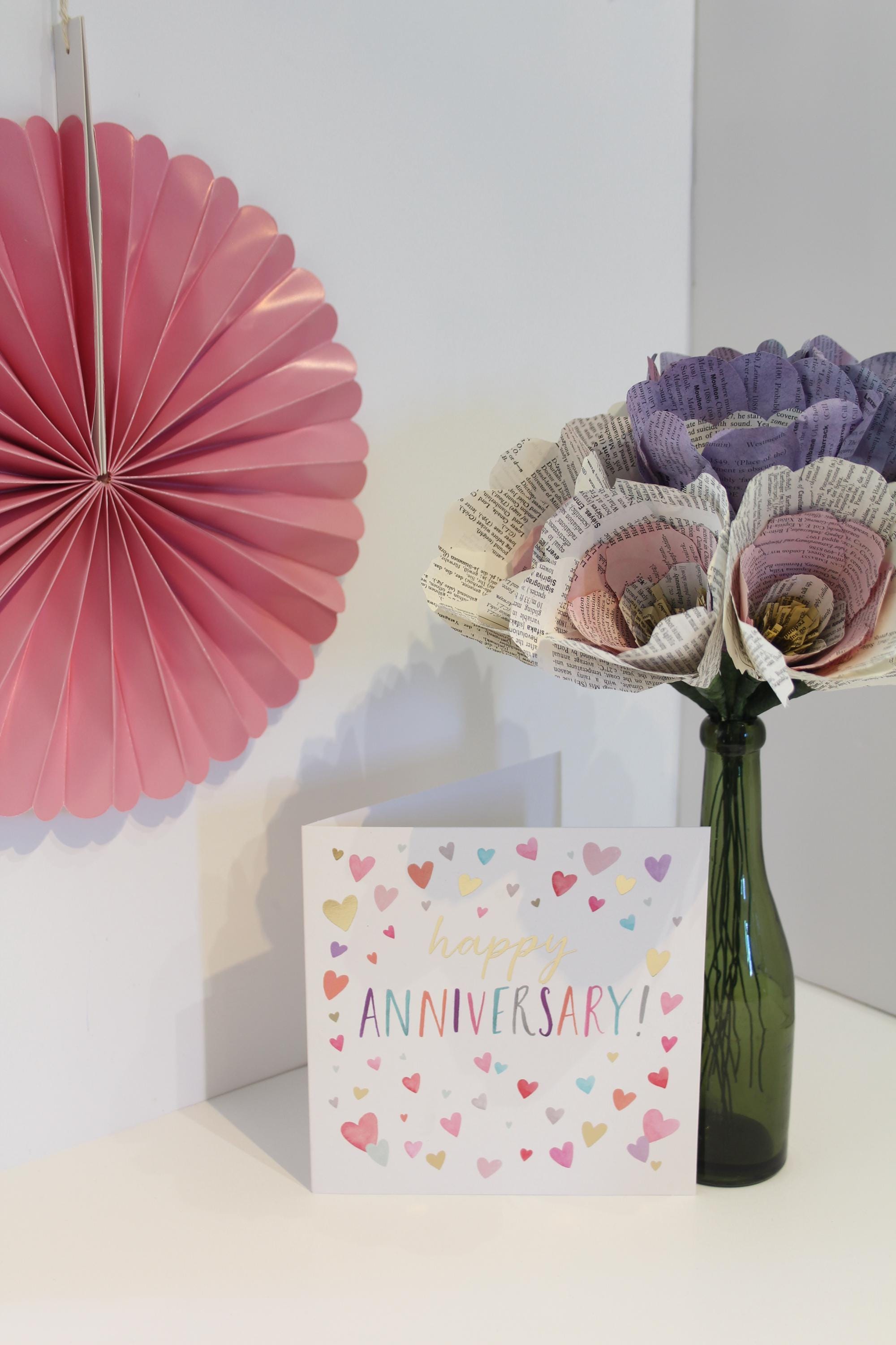 Alternative Bouquet // Book Print Flowers // 1st Anniversary Gift ...