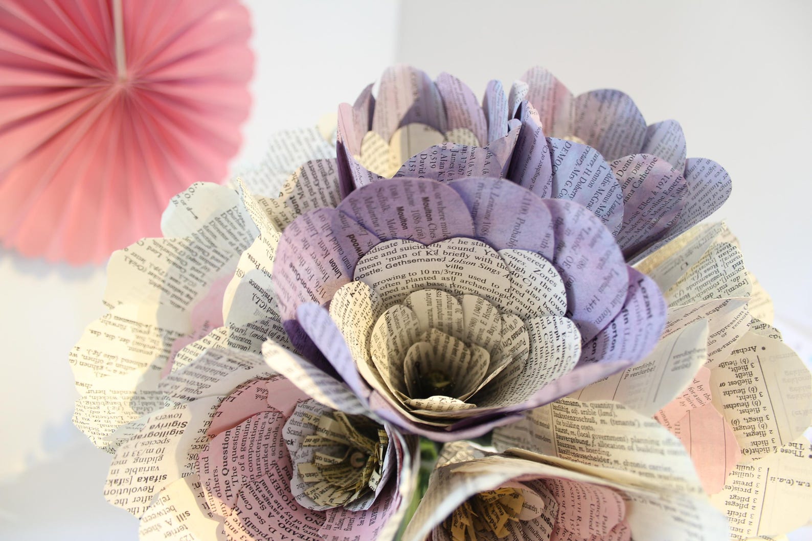 Alternative Bouquet // Book Print Flowers // 1st Anniversary Gift ...