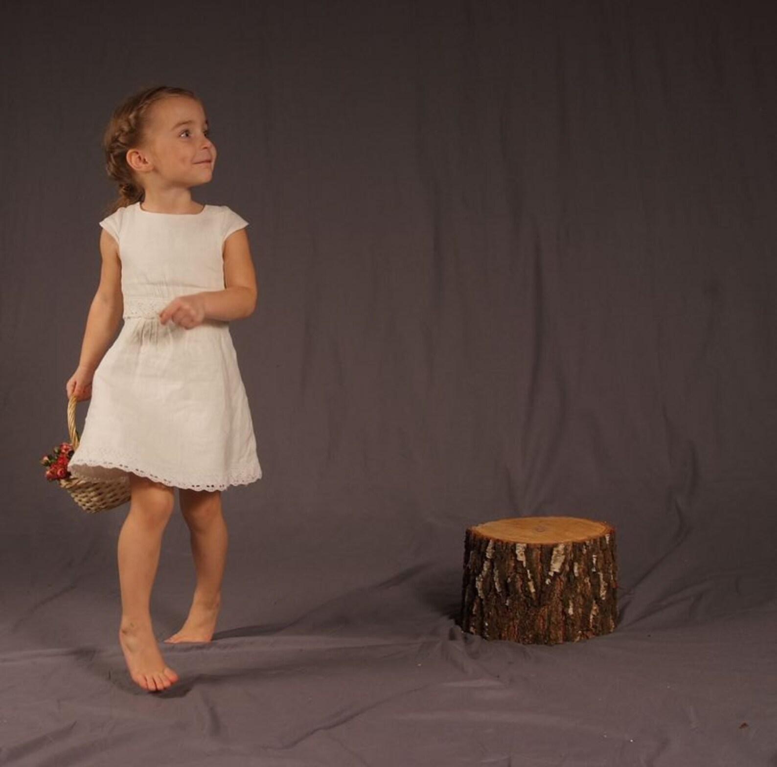 Girls Linen Dress / Linen Dress With Crochet Linen Ribbons / | Etsy