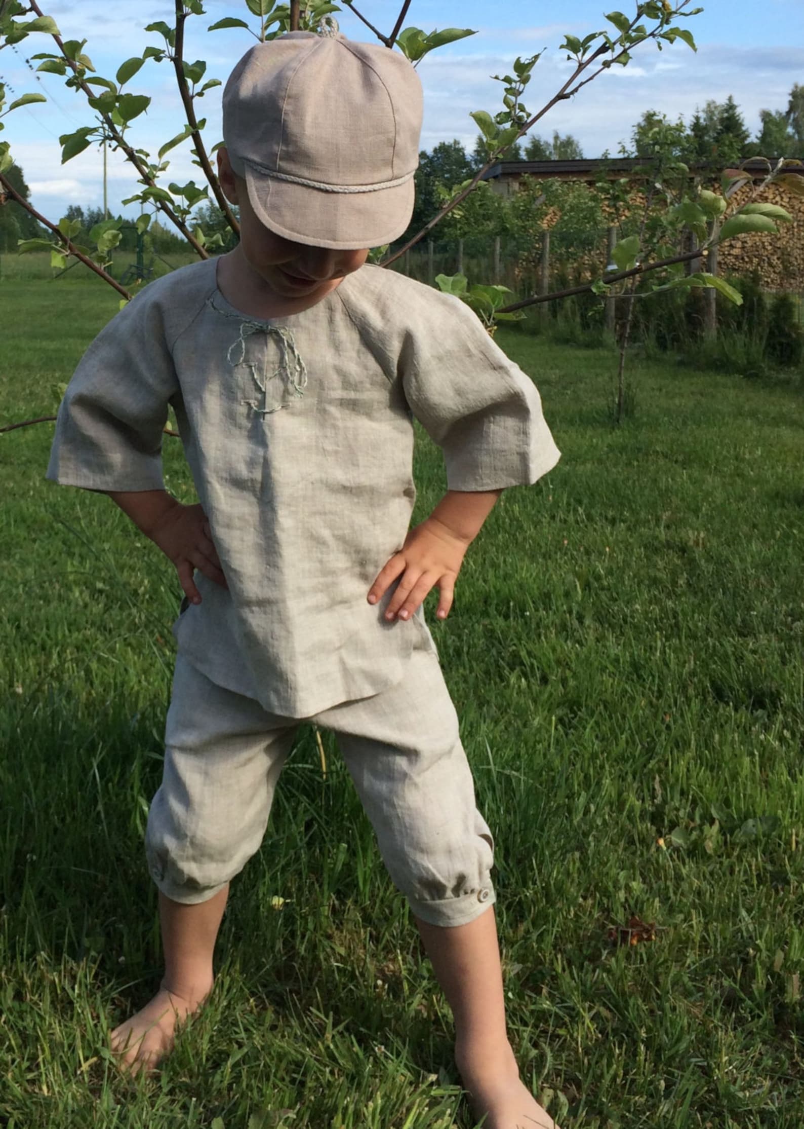 Boys Linen Suit Natural Boys Linen Costume Light Grey | Etsy