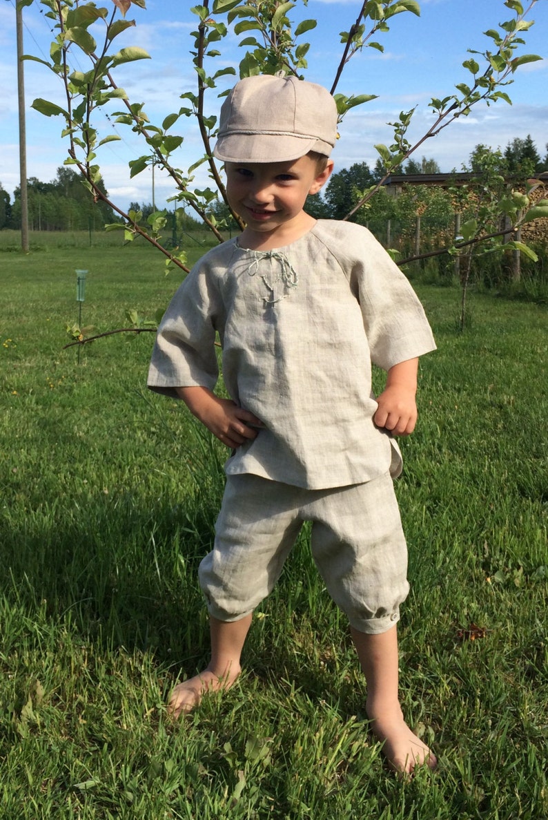Boys linen suit natural boys linen costume light grey | Etsy