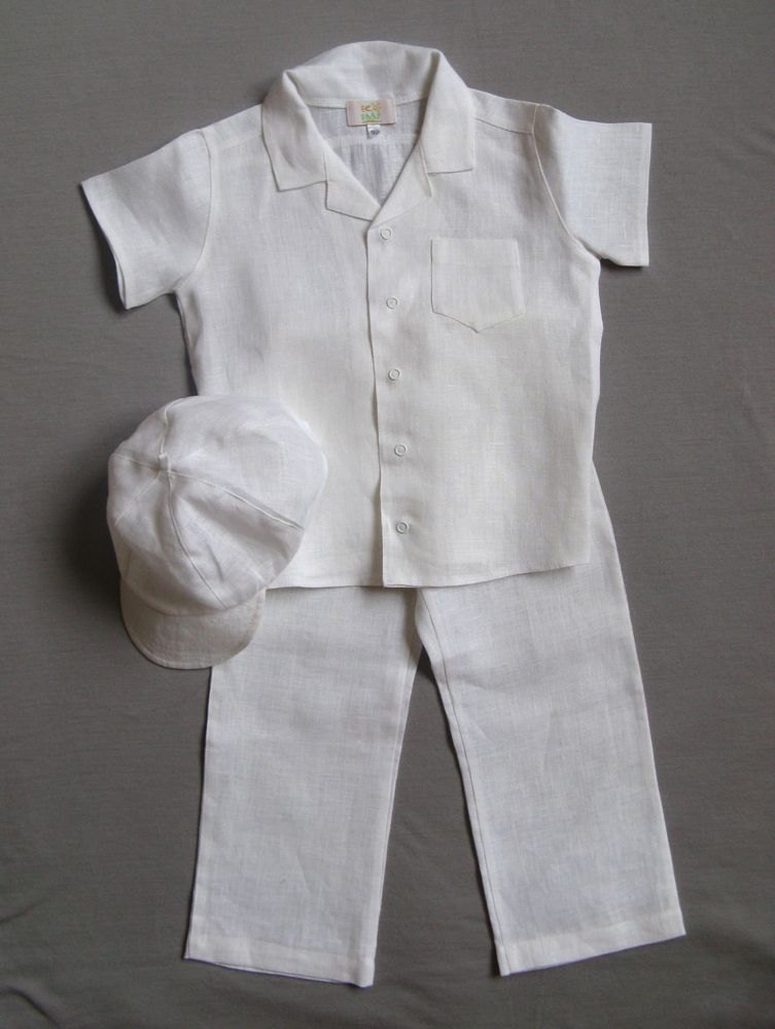 Boys linen suit white baby boy linen costume Christening | Etsy