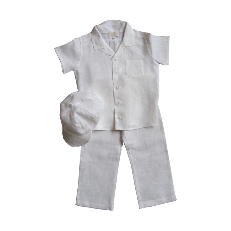 Boys linen suit white baby boy linen costume Christening | Etsy