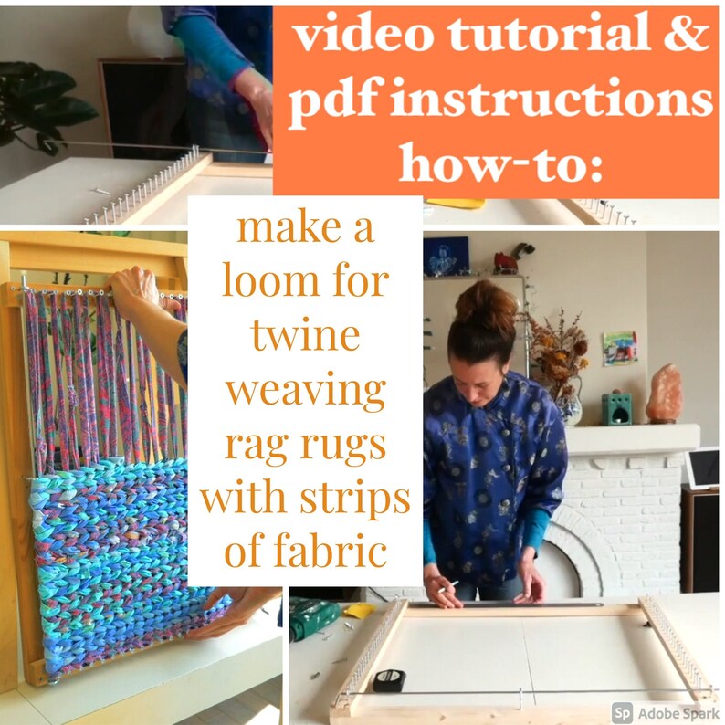 PDF Instructions Video Course Make Twine Weaving Frame Loom for Rag ...