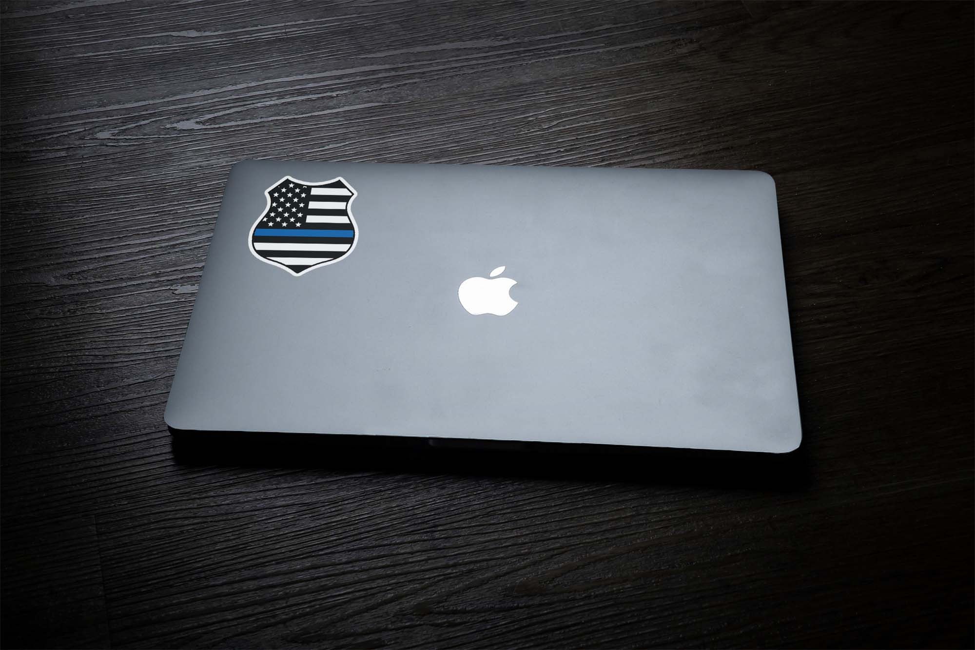 Thin Blue Line Shield Reflective American Flag Bumper Sticker, Durable ...