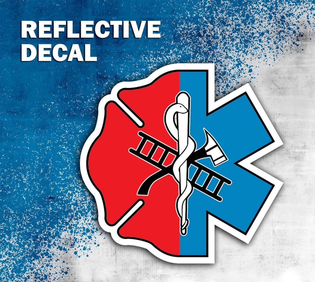 Star of Life and Cross Reflective Bumper Sticker, Durable 3M Reflective ...