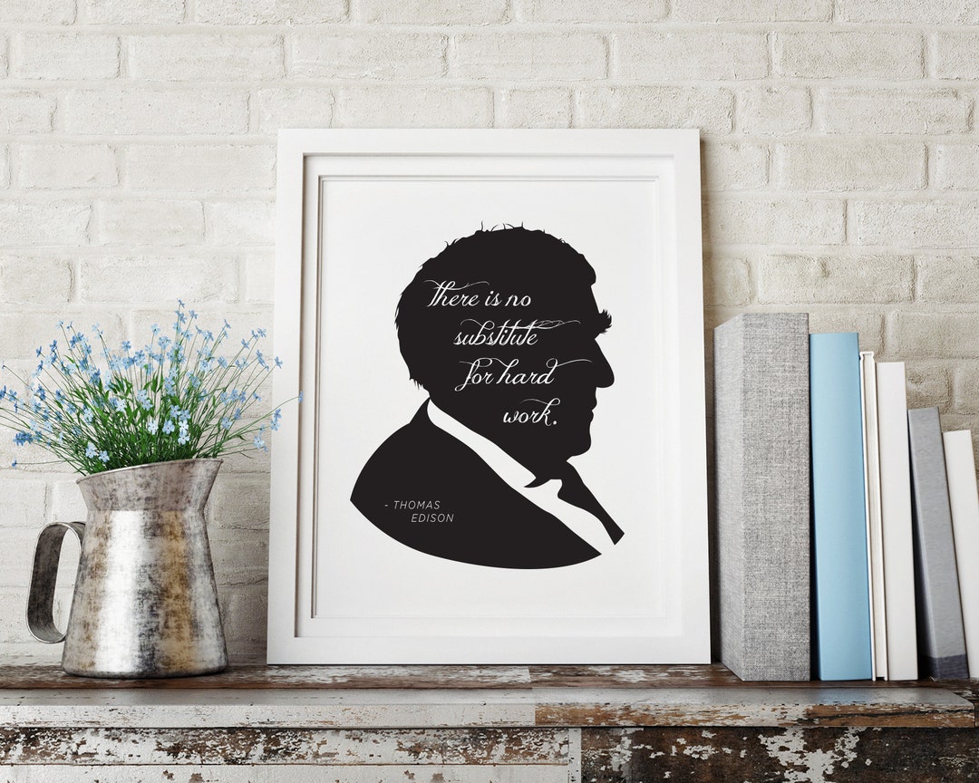 Thomas Edison Art Print | Inspirational Quote, Wall Decor, Silhouette ...