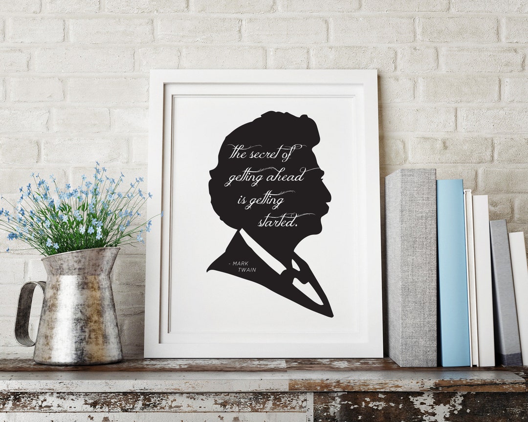 Mark Twain Art Print | Inspirational Quote, Wall Decor, Silhouette Art ...