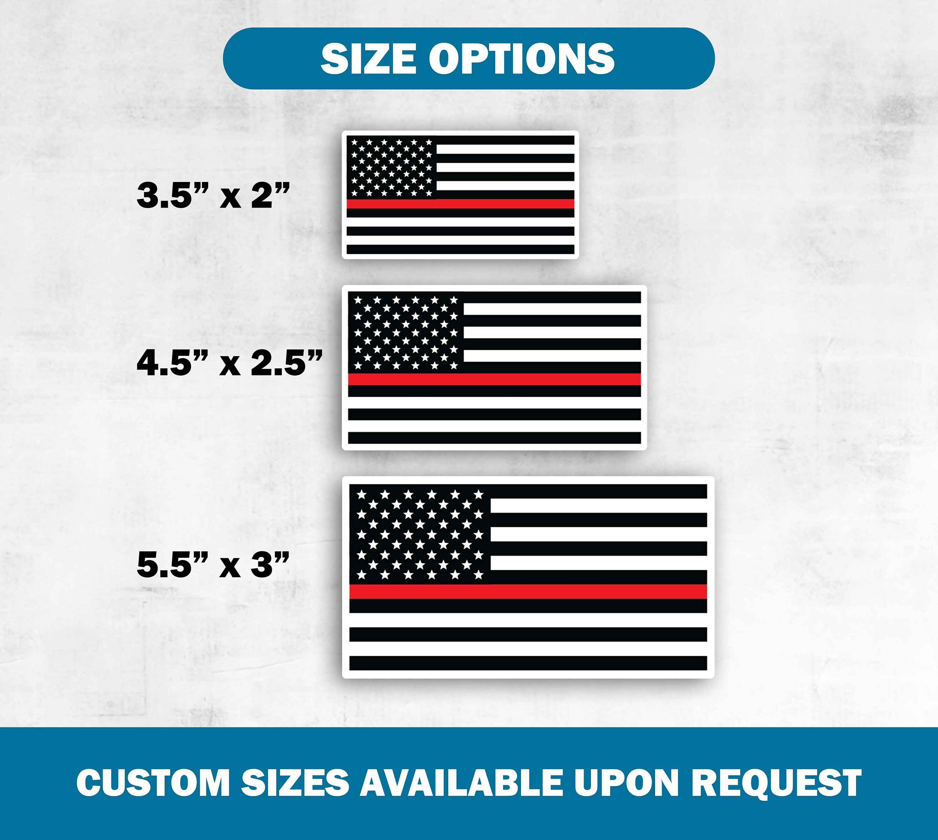 Thin Red Line Reflective American Flag Bumper Sticker, Durable 3M ...
