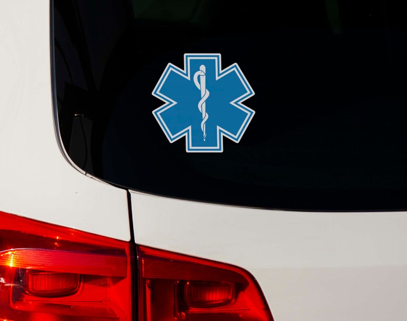 Star of Life EMS Reflective Bumper Sticker, Durable 3M Reflective ...