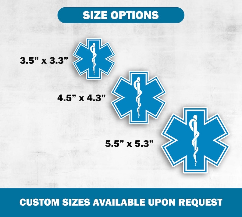 Star of Life EMS Reflective Bumper Sticker, Durable 3M Reflective ...