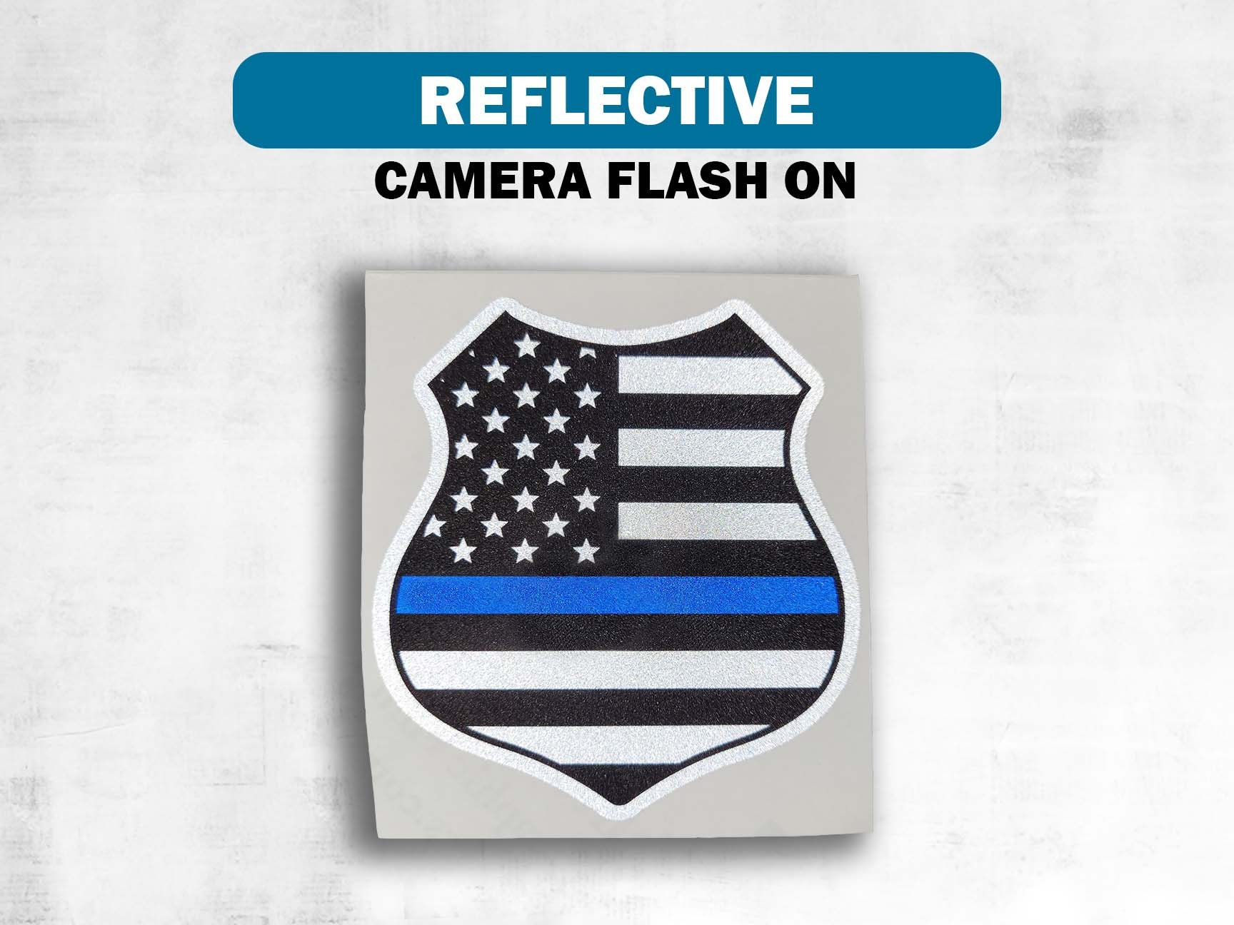 Thin Blue Line Shield Reflective American Flag Bumper Sticker, Durable ...