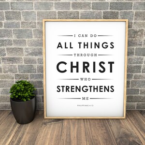 Bible Verse Art for Home Wall Decor - I Can Do All Things, Scripture ...