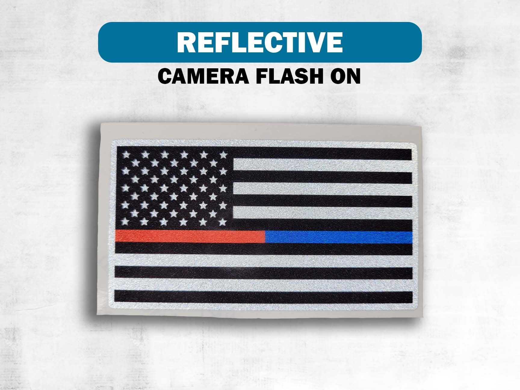 Thin Red and Blue Line Reflective American Flag Bumper Sticker, Durable ...