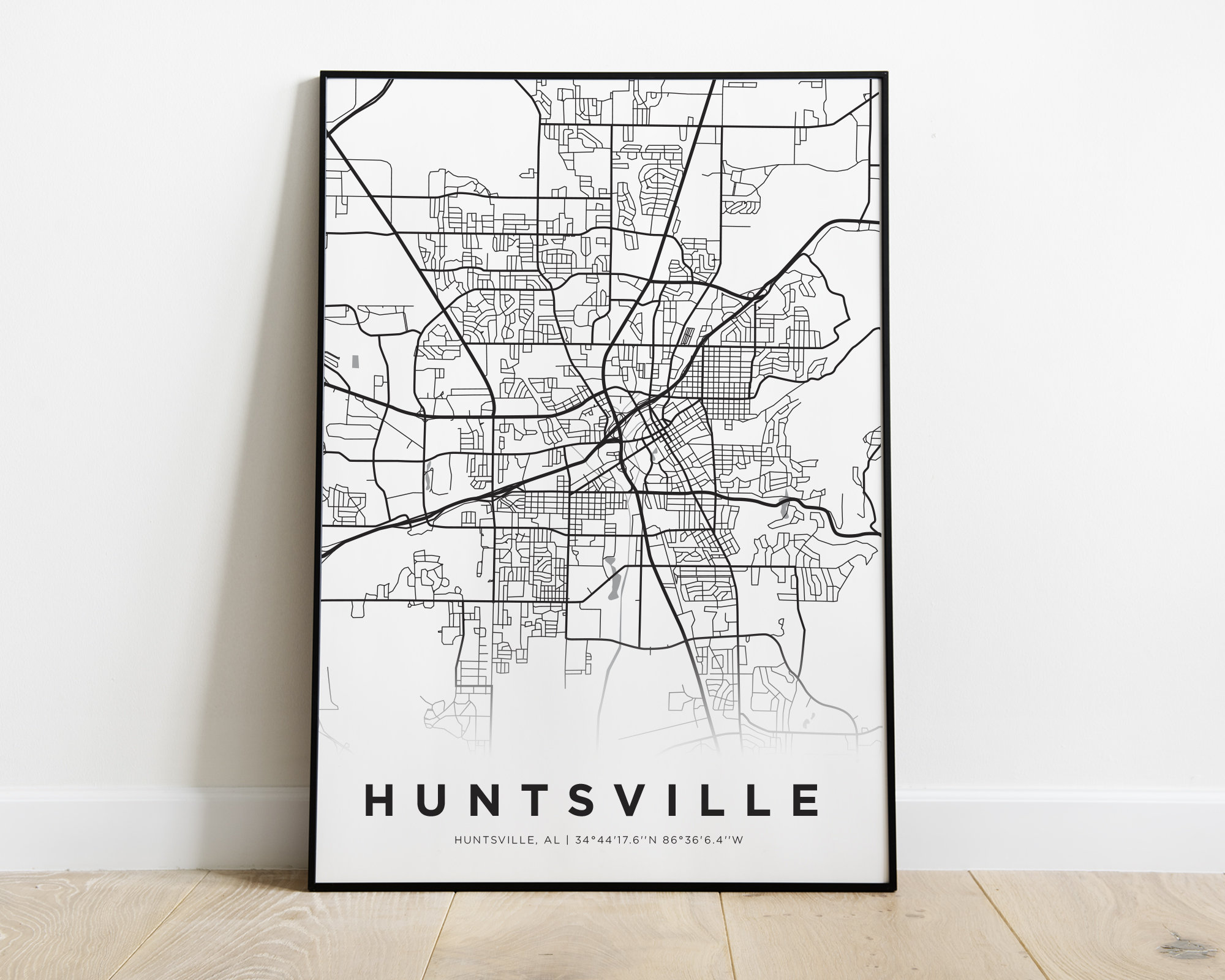 Custom City Map Digital Download Print, Huntsville Alabama Street Map ...