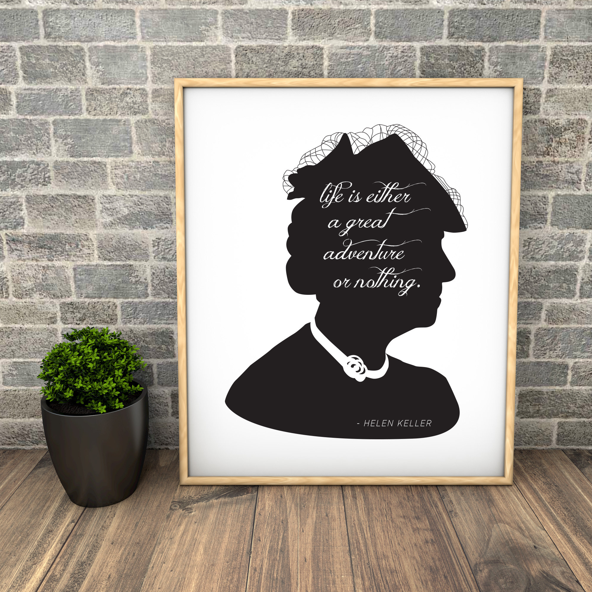 Helen Keller Art Print | Inspirational Quote, Wall Decor, Silhouette ...