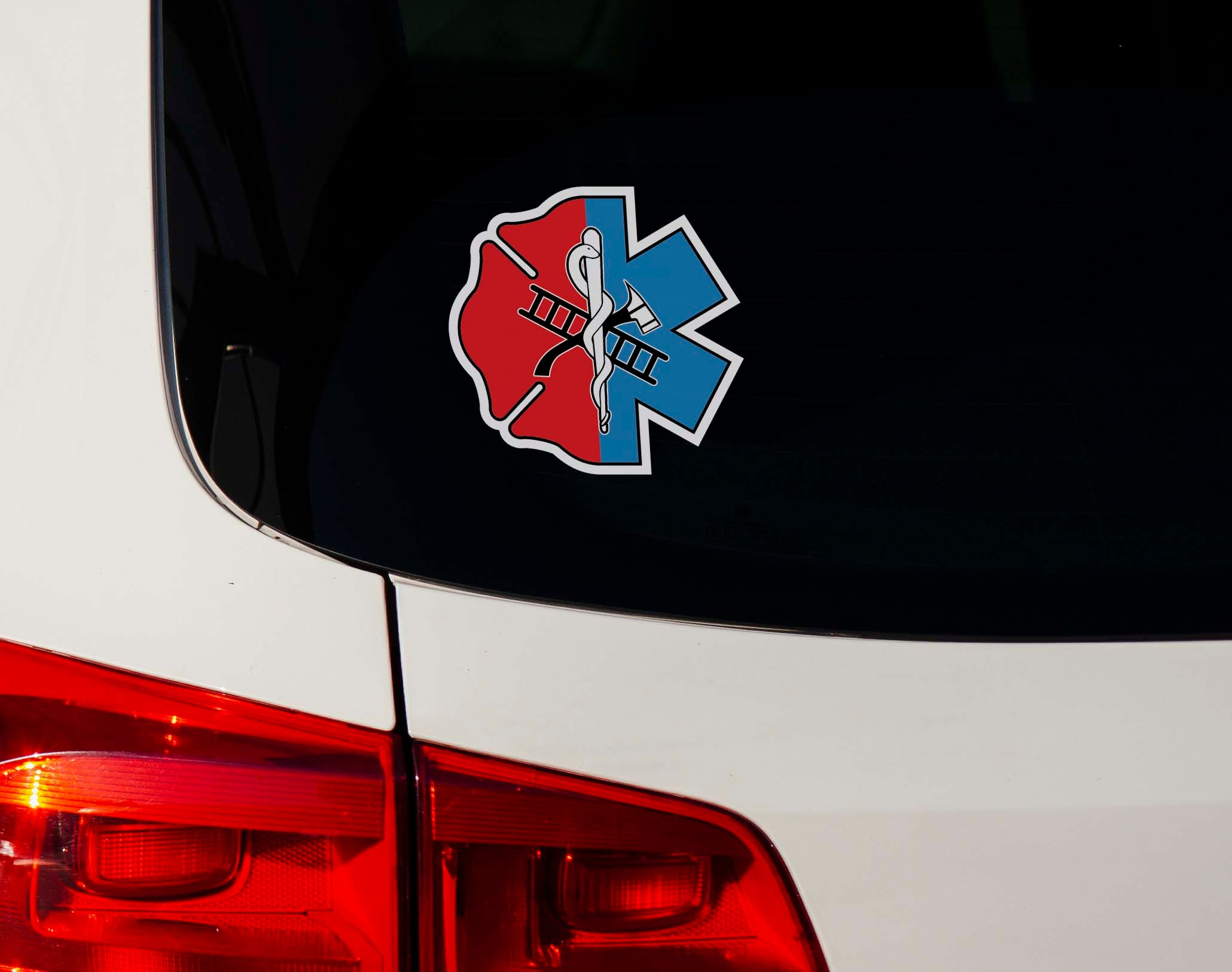Star of Life and Cross Reflective Bumper Sticker, Durable 3M Reflective ...