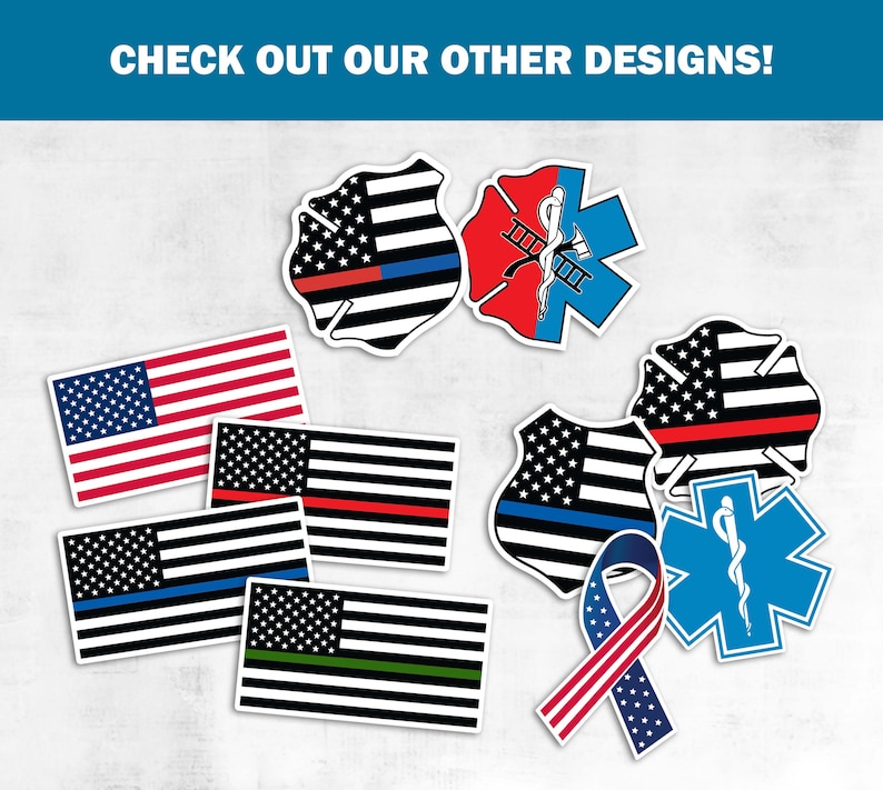 Thin Red Line Reflective American Flag Bumper Sticker, Durable 3M ...