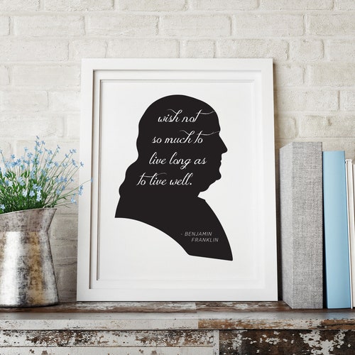 Benjamin Franklin Motivating Quote Wall Art Print Poster - Etsy