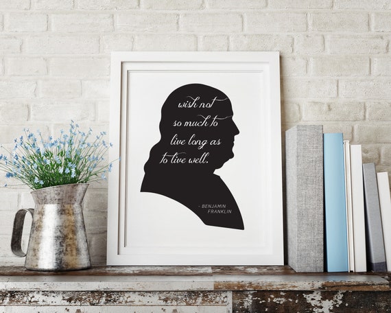 Benjamin Franklin Art Print Inspirational Quote Wall Decor | Etsy