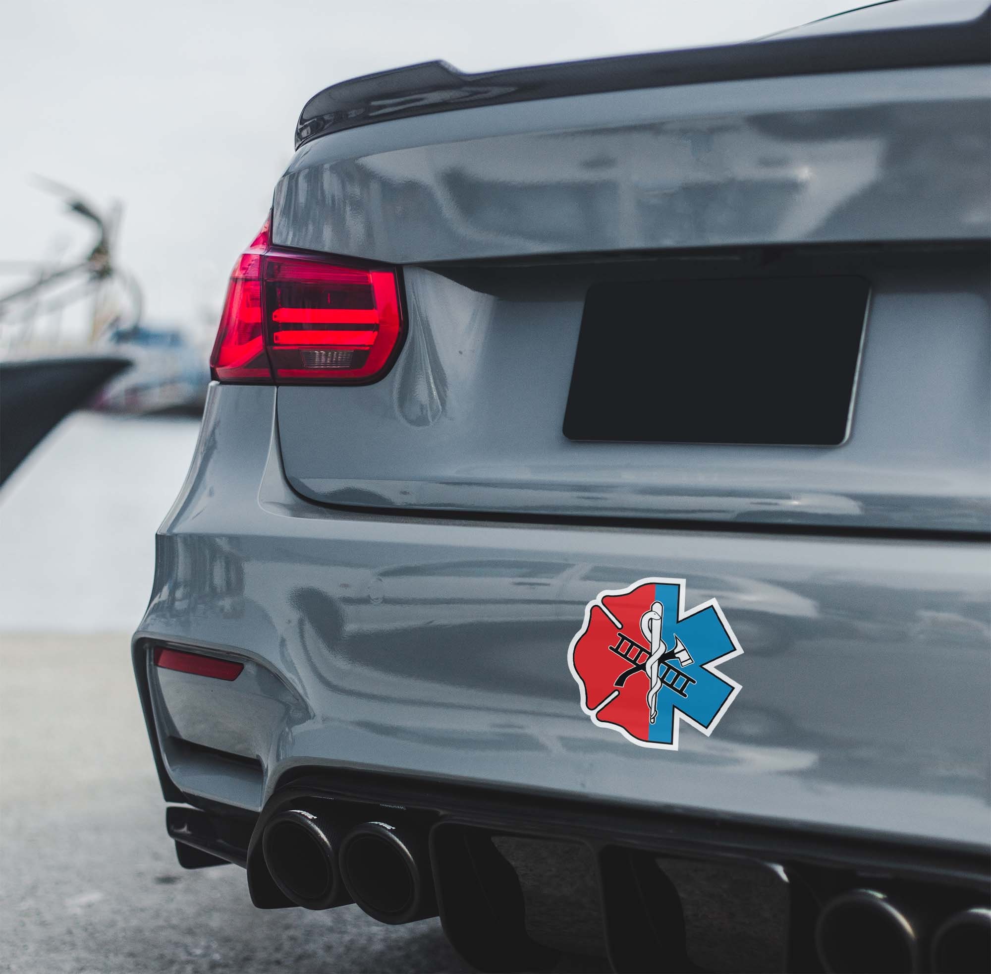 Star of Life and Cross Reflective Bumper Sticker, Durable 3M Reflective ...