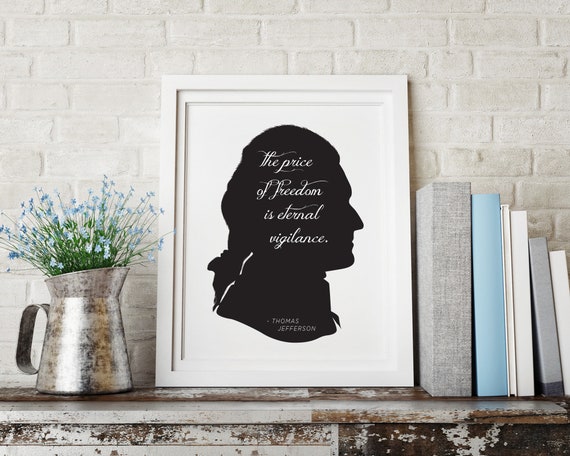 Thomas Jefferson Art Print Inspirational Quote Wall Decor - Etsy