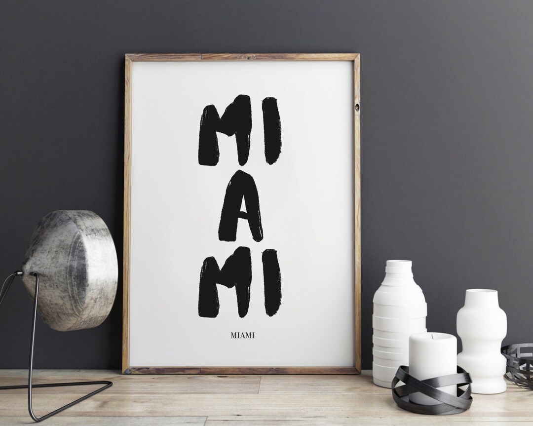 Miami Print, Miami Poster for Office Decor, City Prints, Gifts, Miami ...
