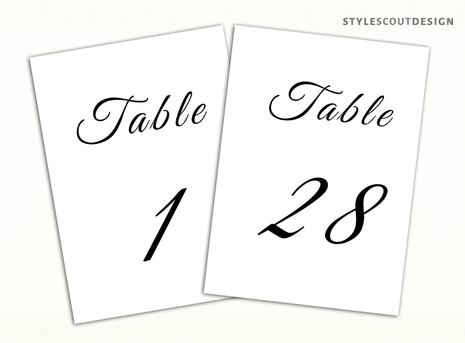 Curly Font Wedding Table Numbers Template 1-30 Digital - Etsy