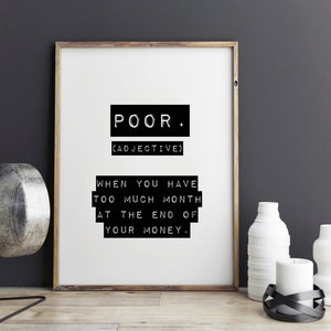 Poor Definition Funny Quote Funny Art Print Funny Gift - Etsy