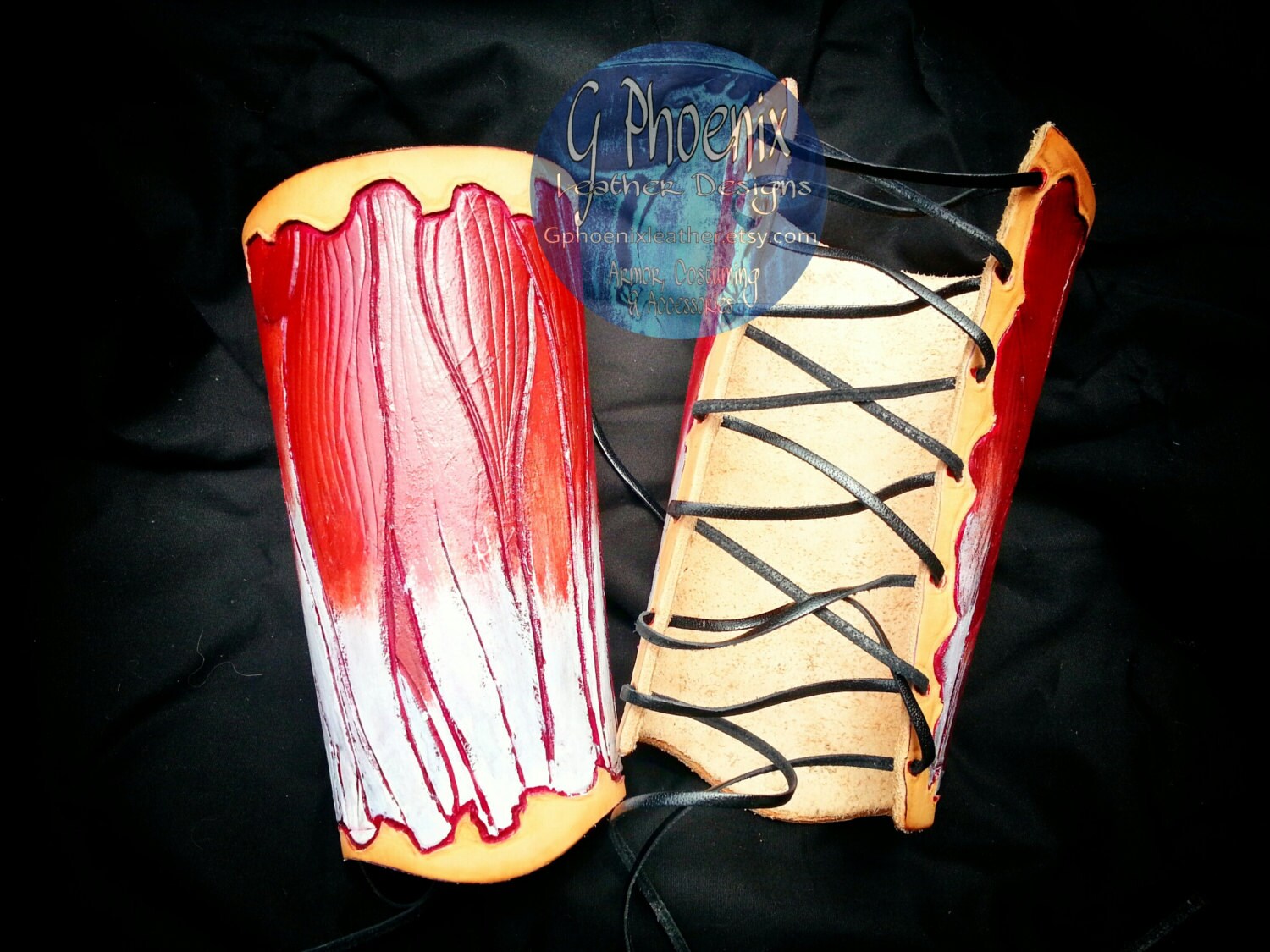 Leather Skinned Muscles Bloody Gore Armor Bracers Horror Flesh for Larp ...