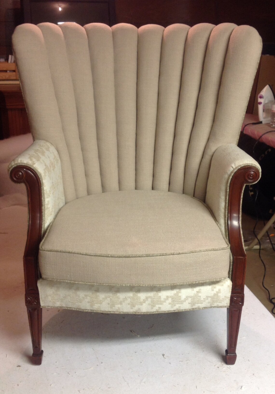 SOLD Hounds Tooth Channel Back Arm Chair - Etsy