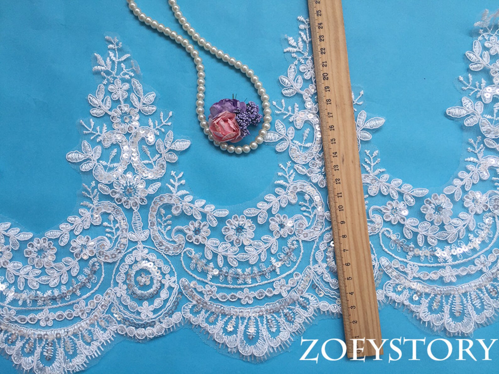 SALES Sequin Lace Trim Sequined Alencon Lace Sequined - Etsy