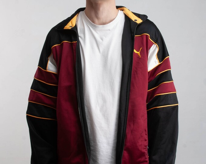 Original PUMA Color Block Sports Bomber Athletic Jacket Vintage 90's ...