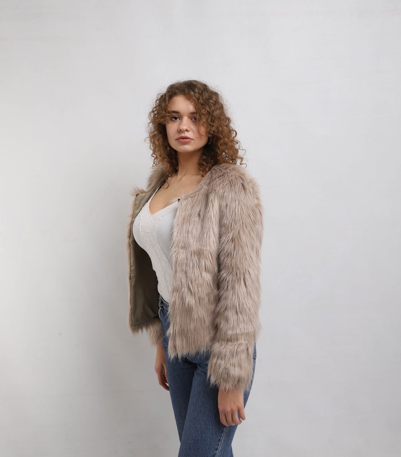 Faux Fur Coat Vintage Animal Pelt Pattern Fake Fur Coat 1990s Mad Men ...