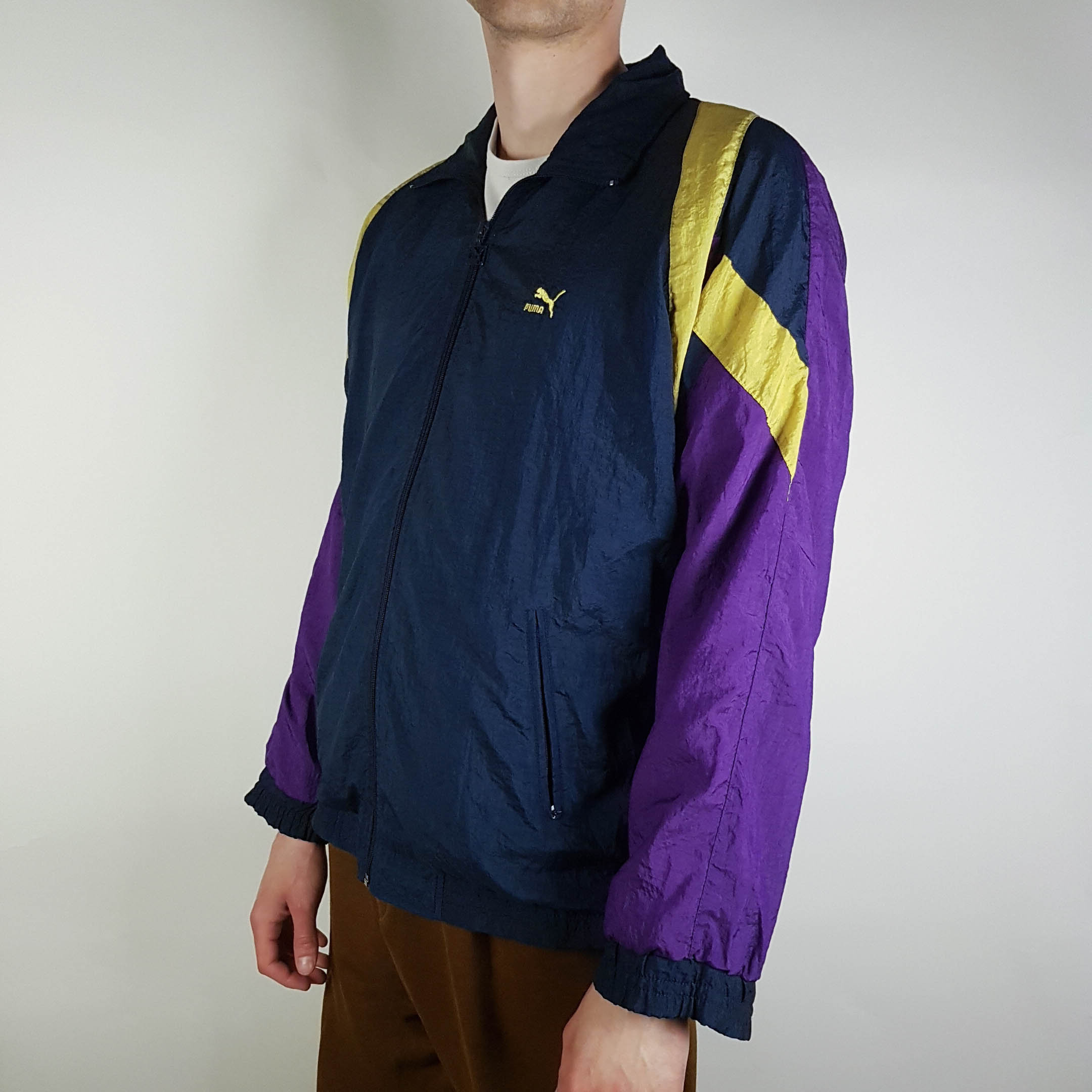 Original PUMA 90's Lightweight Retro Windbreaker Bomber Color Block ...