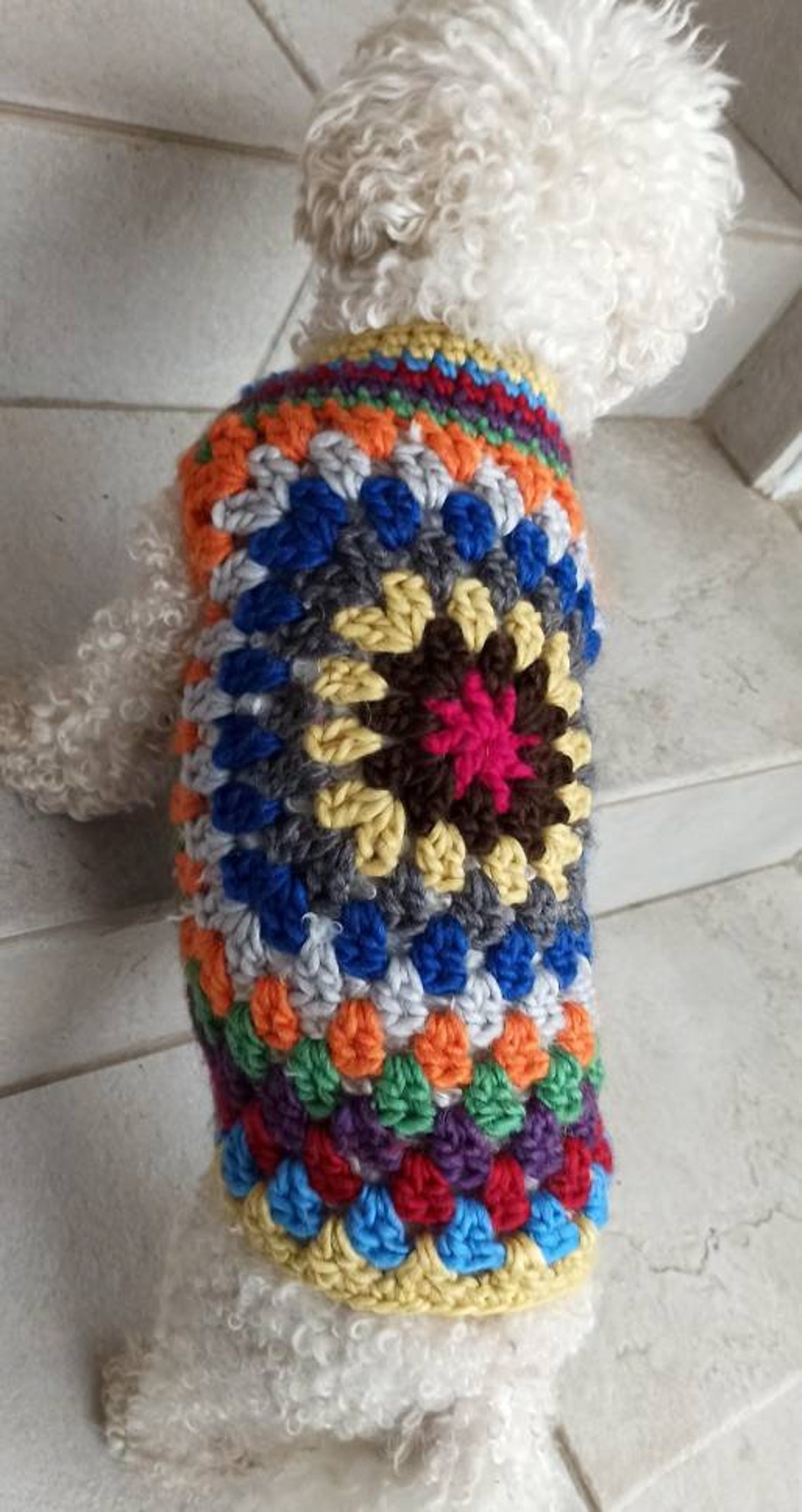 Granny Square Dog Sweater Crochet Dog Sweater Patchwork - Etsy