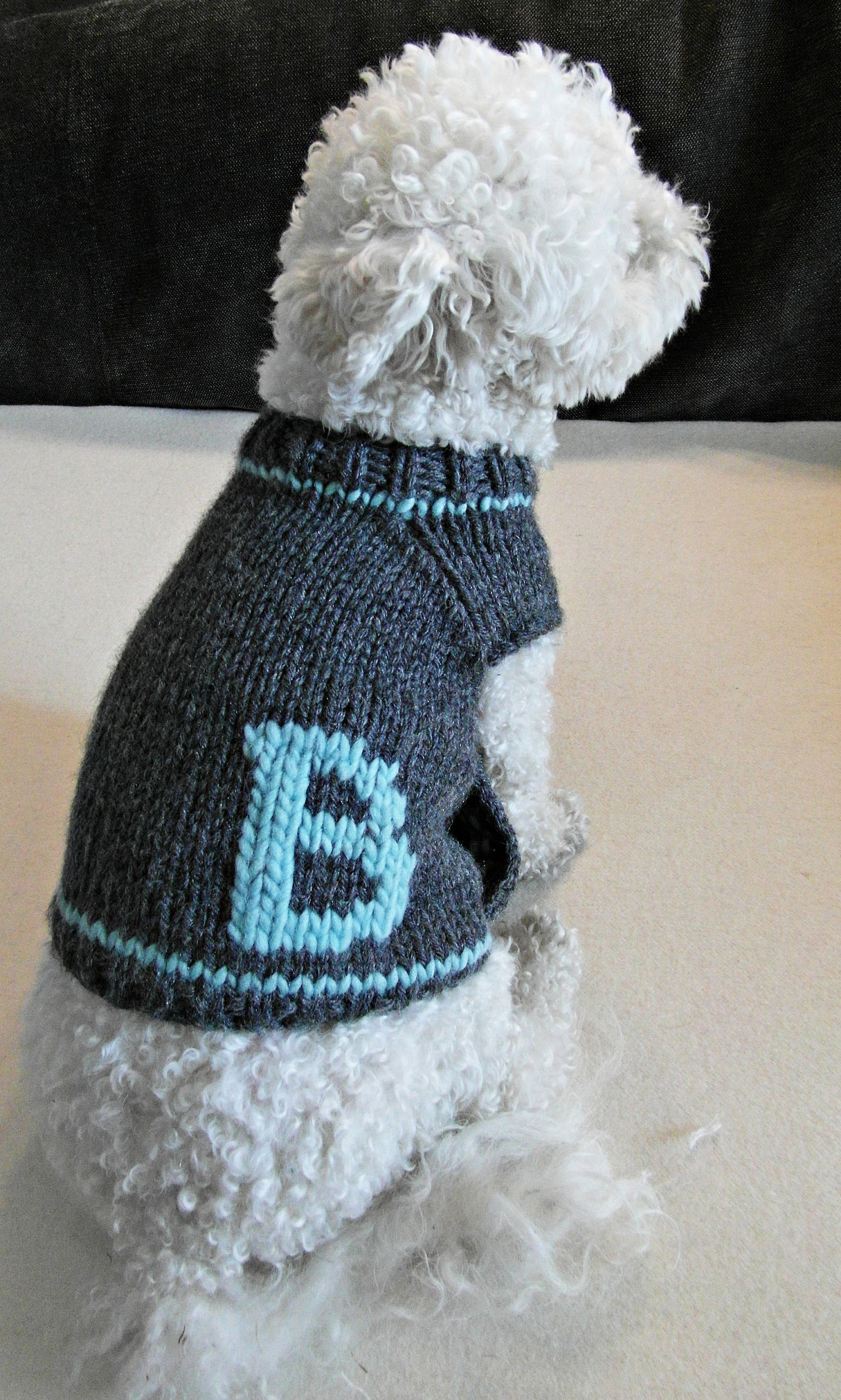 Monogram Dog Sweater Letter Dog Sweater Personalized Dog - Etsy