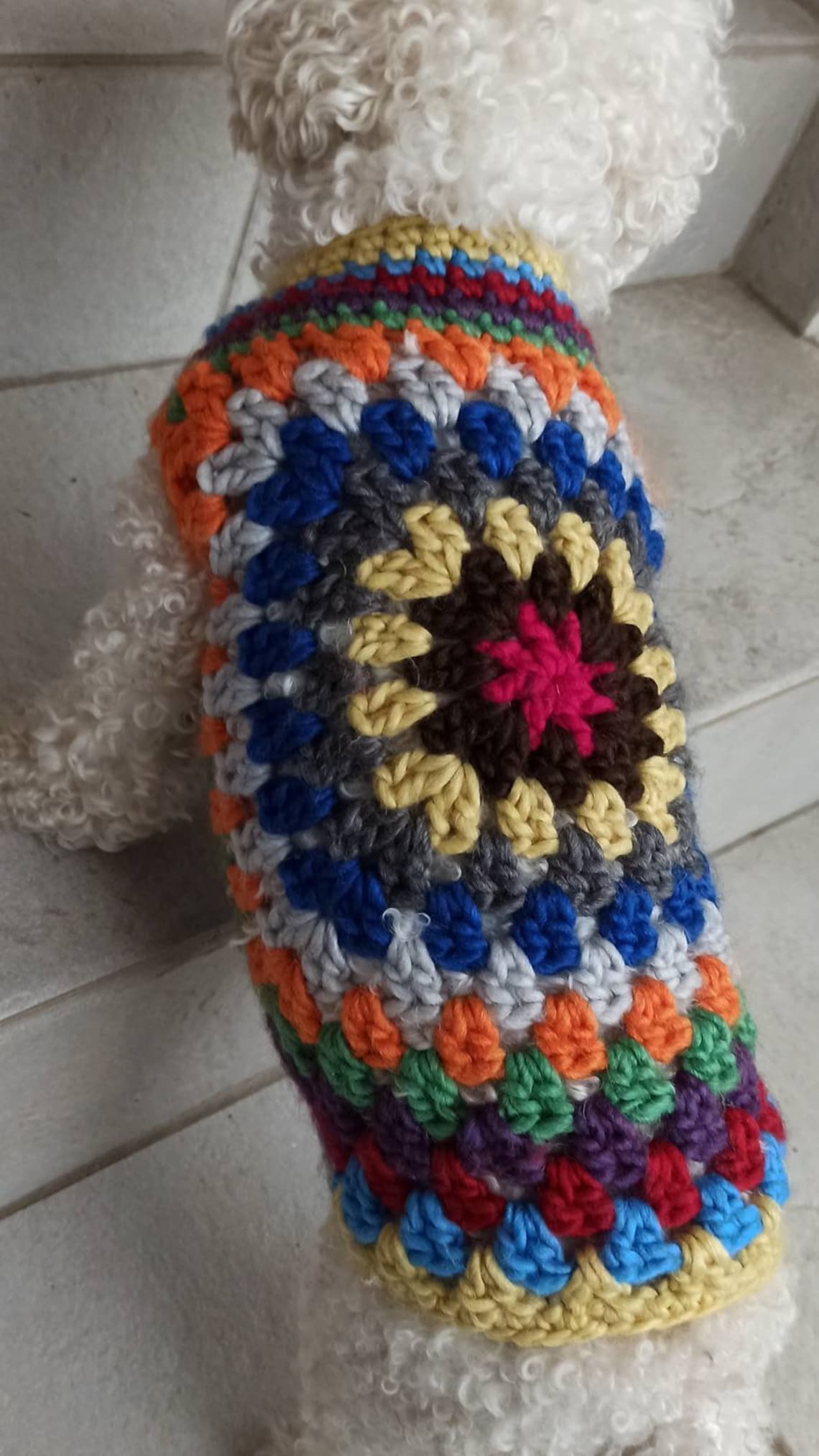 Granny Square Dog Sweater Crochet Dog Sweater Patchwork - Etsy