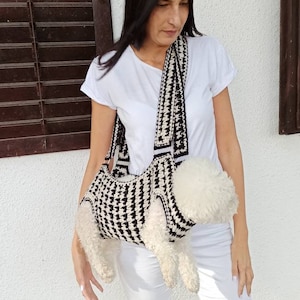 Dog Sling / Pet Carrier / Crochet Dog Carrier / Pet Sling / Ready to ...
