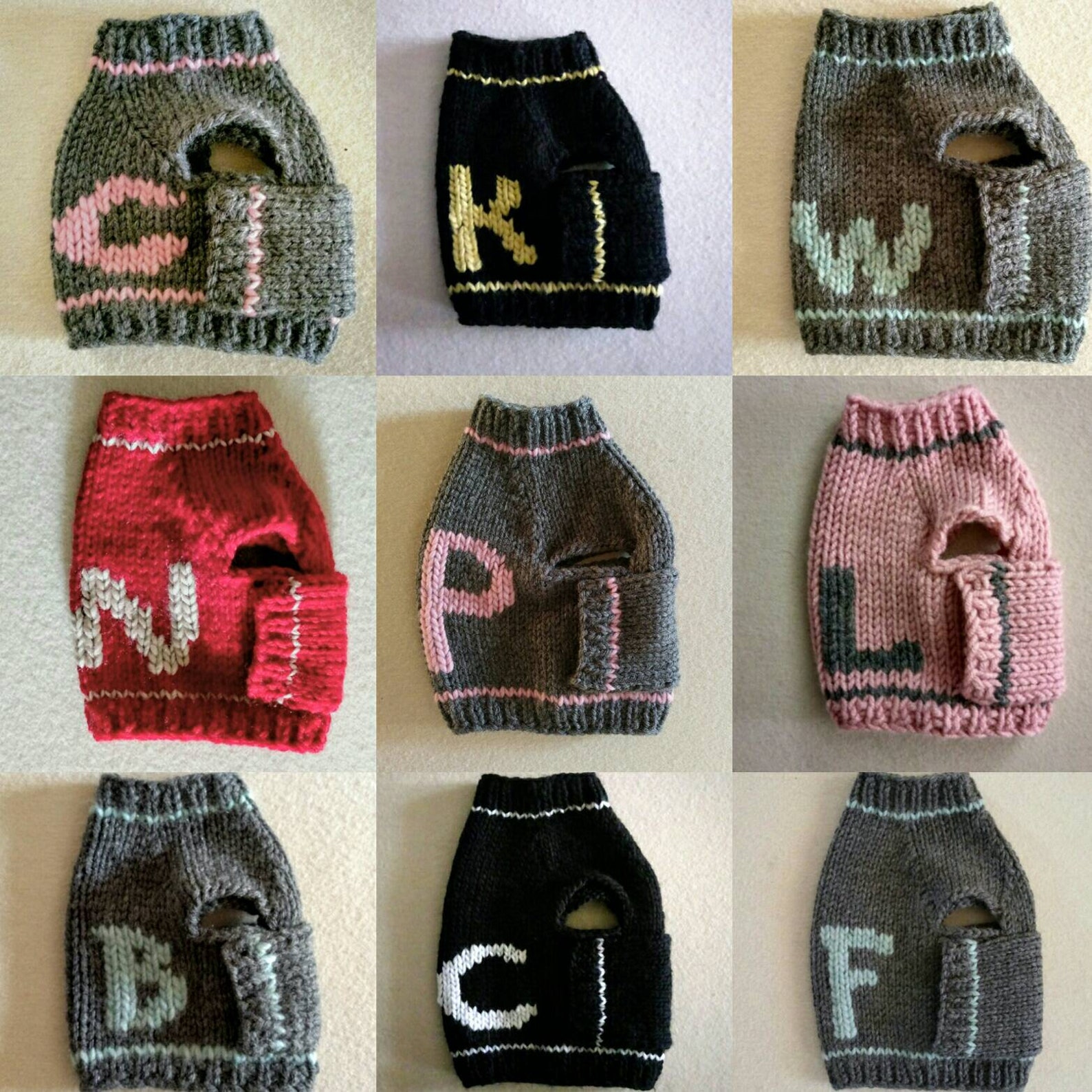 Monogram Dog Sweater Letter Dog Sweater Personalized Dog - Etsy