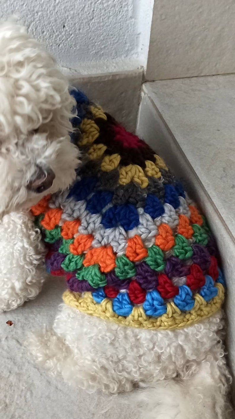 Granny Square Dog Sweater Crochet Dog Sweater Patchwork - Etsy