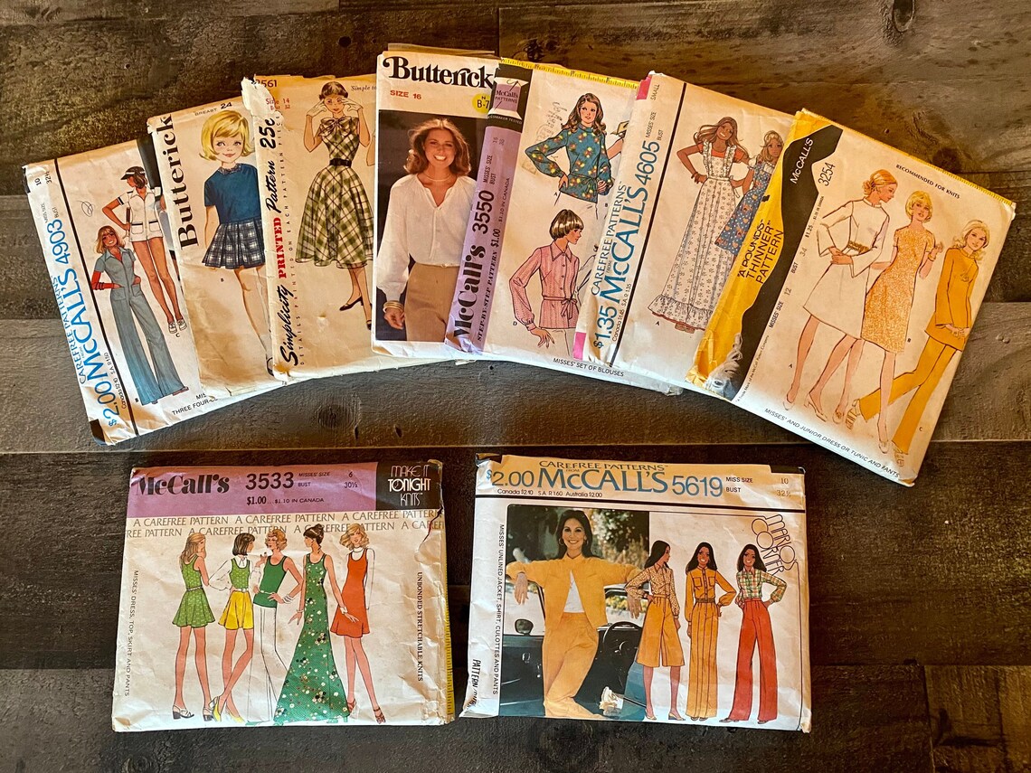 Vintage Sewing Patterns Mccalls, Butterick, Simplicity Jumpsuit ...
