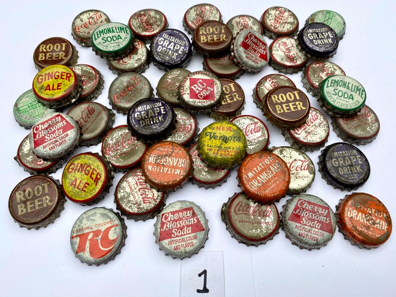 Bottle Caps Vintage Soda Pop Old Bottle Caps Cork - Etsy