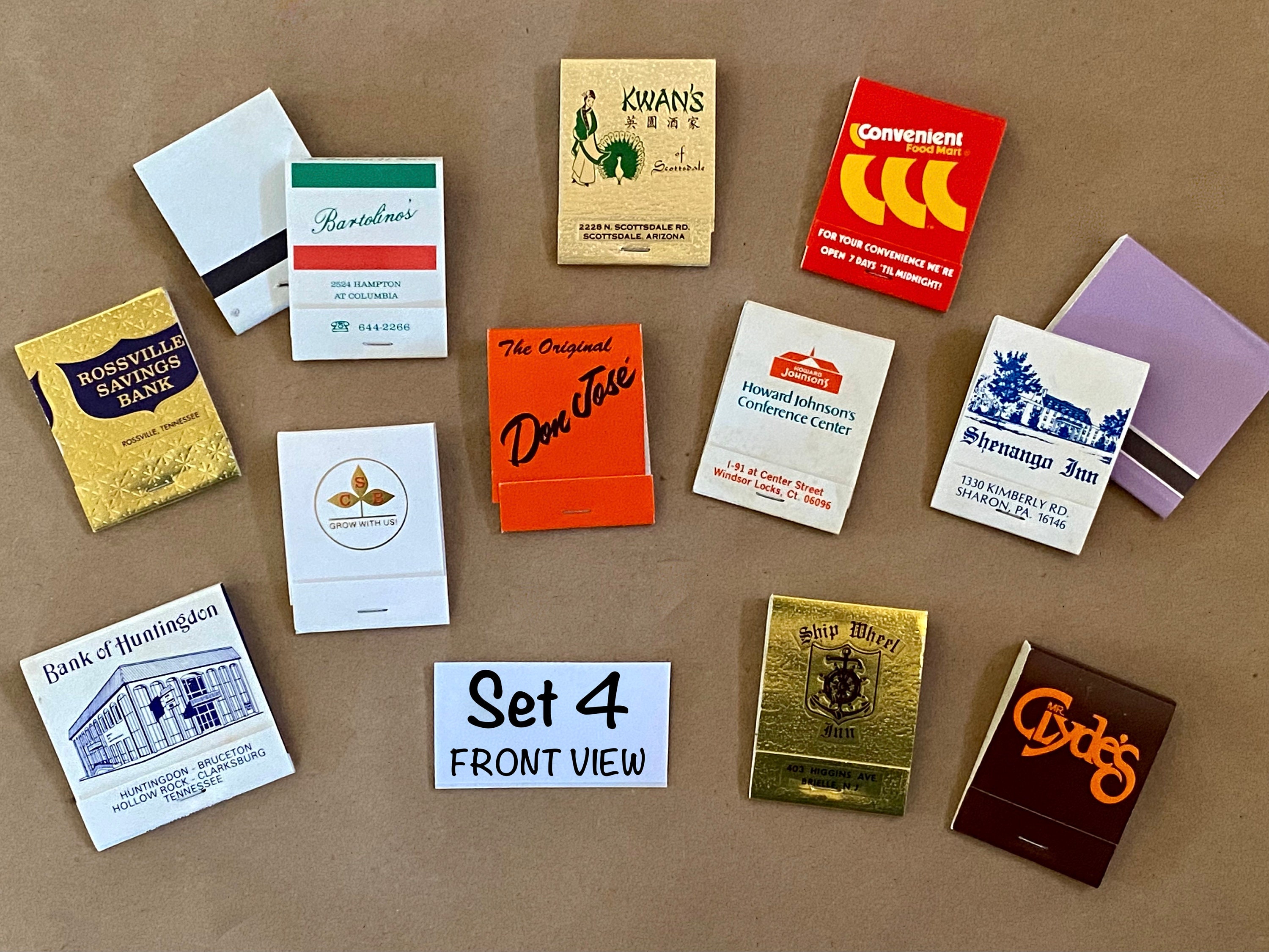 Vintage Matchbooks Restaurants Banks Hotels Travel Souvenirs Match Book ...