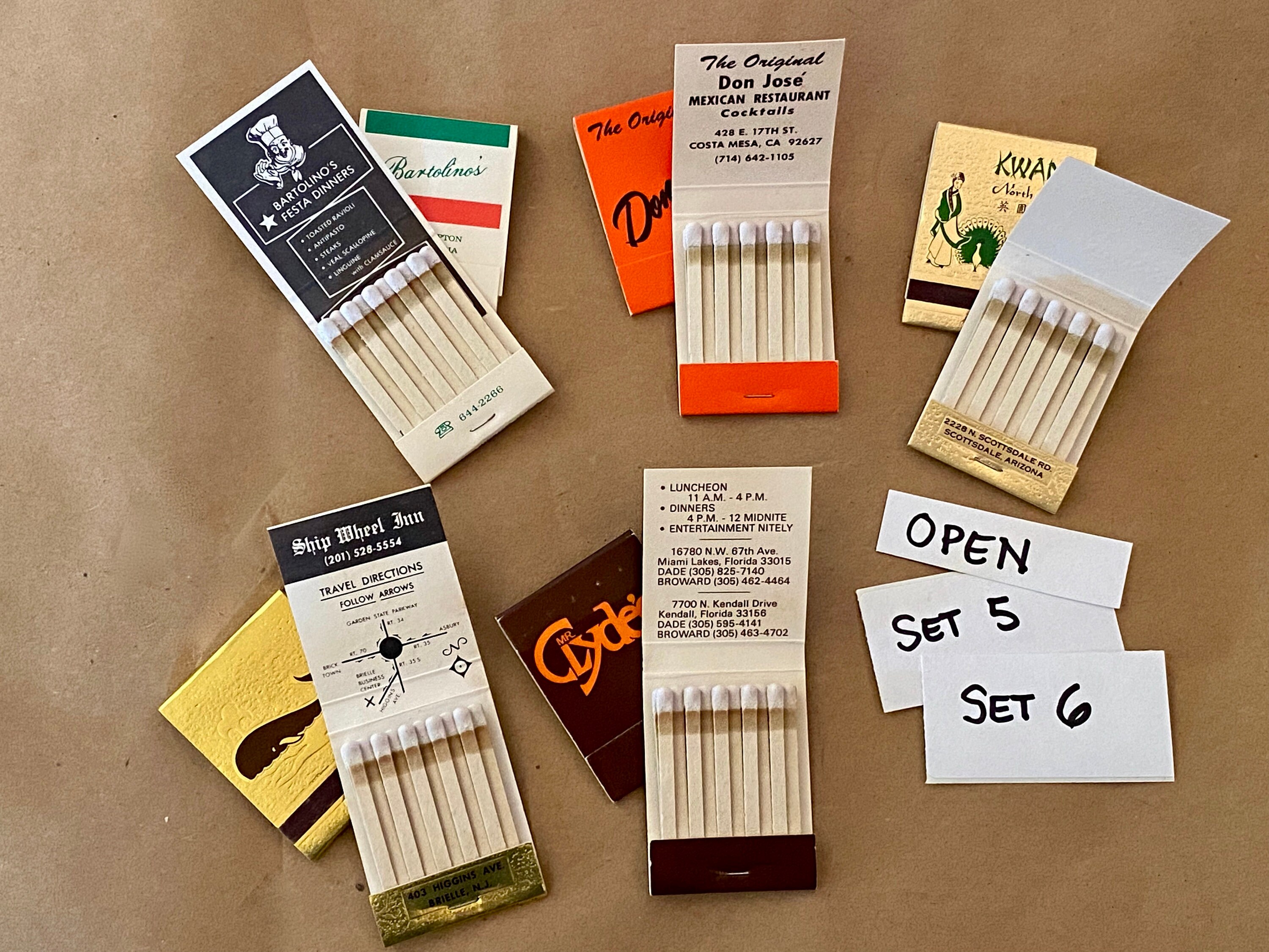 Vintage Matchbooks Restaurants Banks Hotels Travel Souvenirs Match Book ...