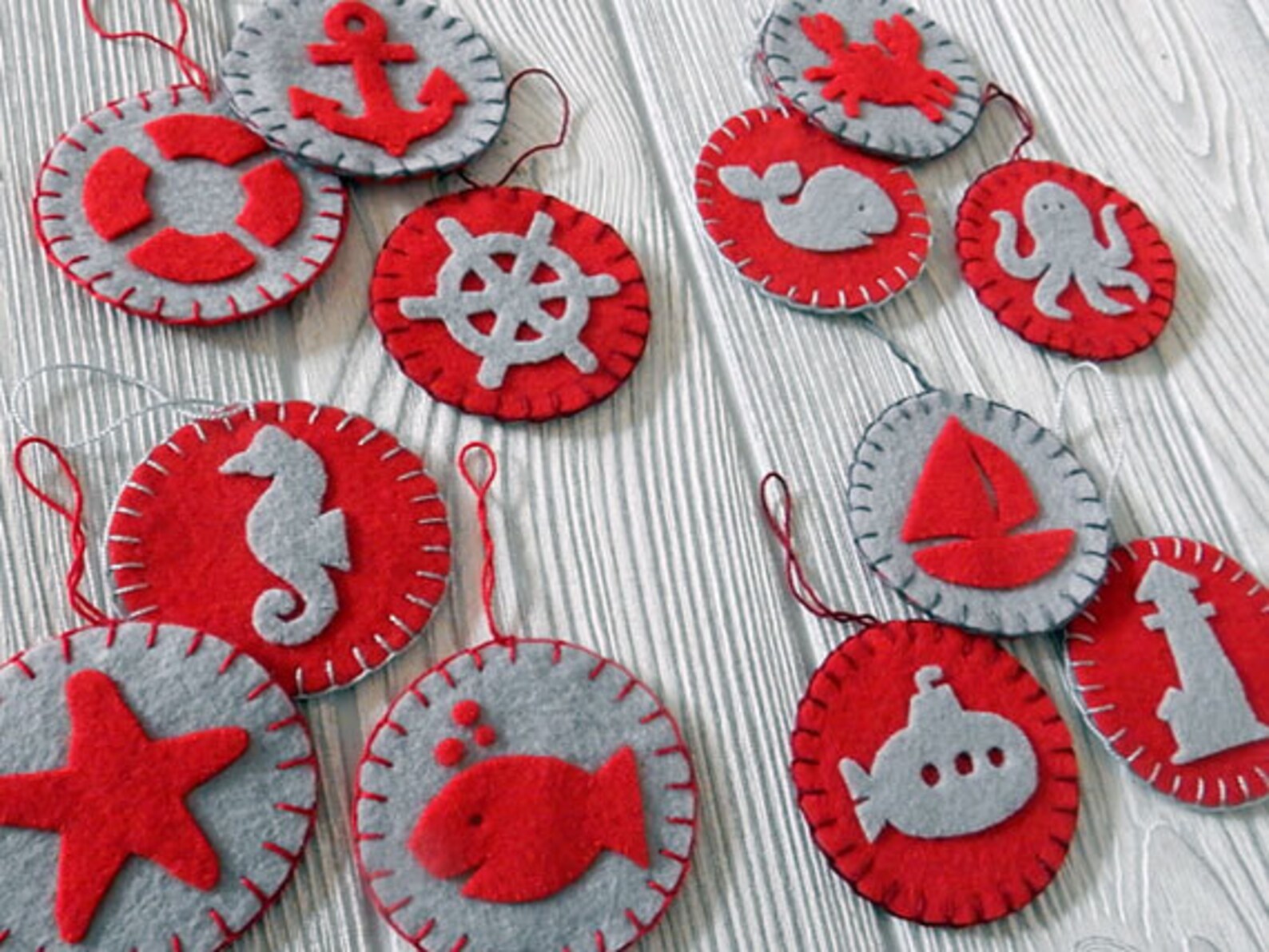 Nautical Beach Ornament Felt Boating Decor Seaside Party - Etsy