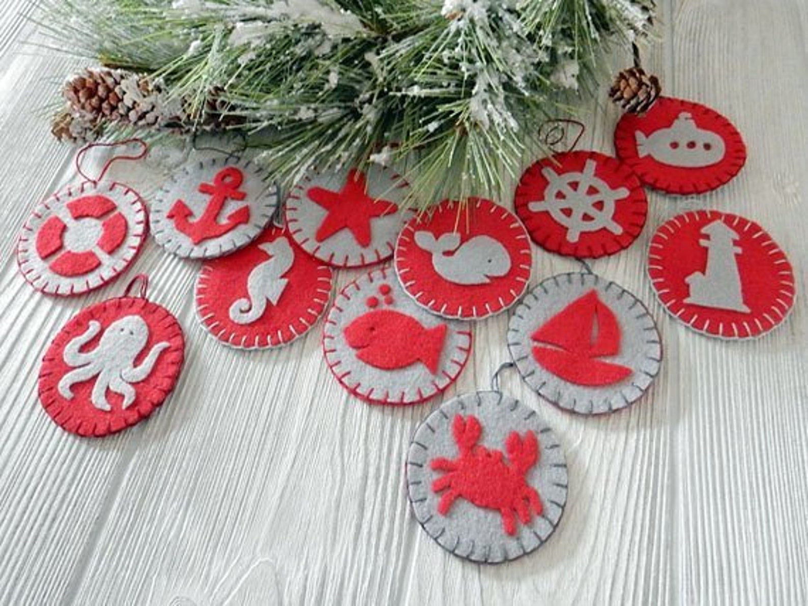 Nautical Beach Ornament Felt Boating Decor Seaside Party - Etsy