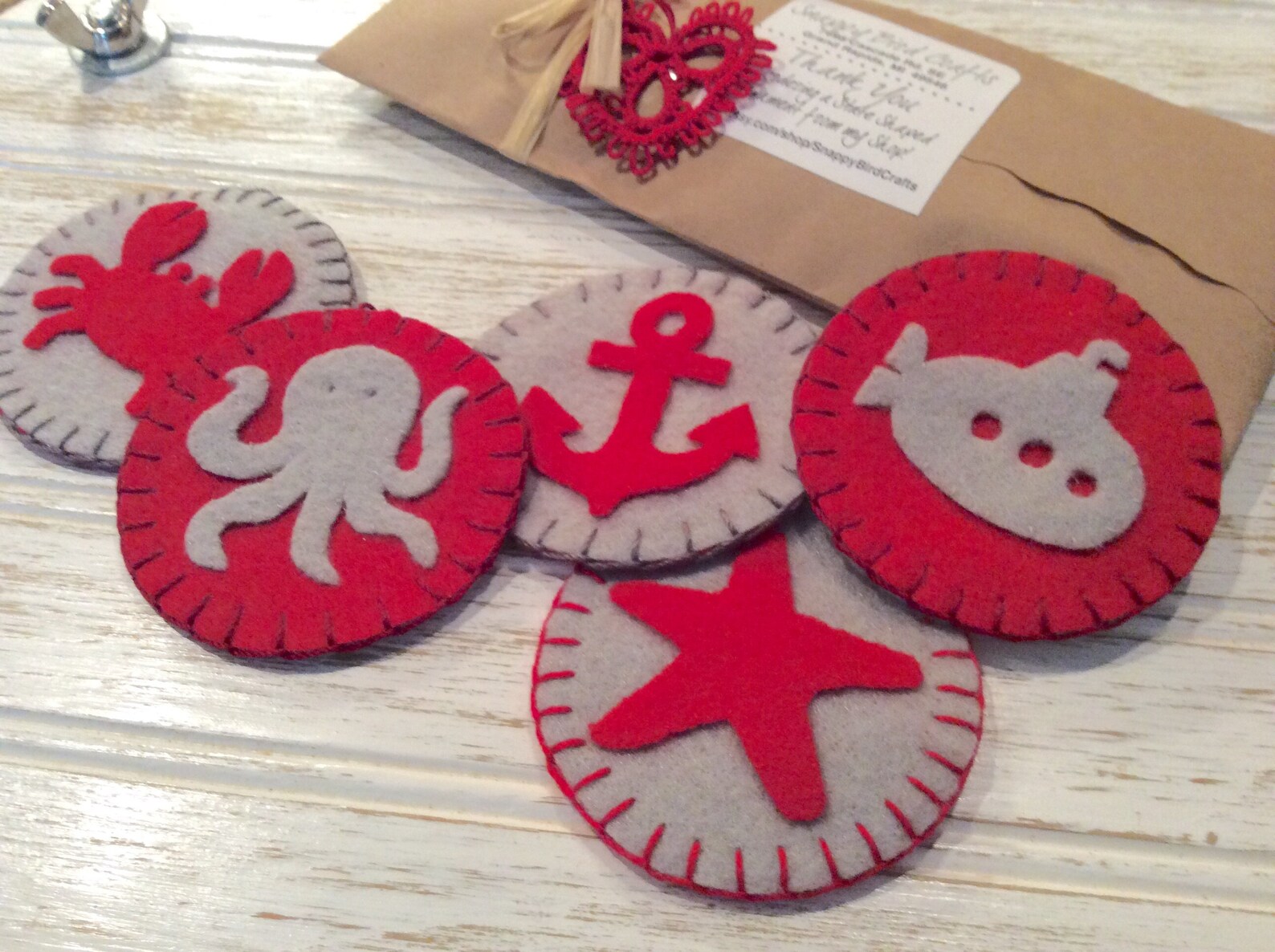 Nautical Beach Ornament Felt Boating Decor Seaside Party - Etsy