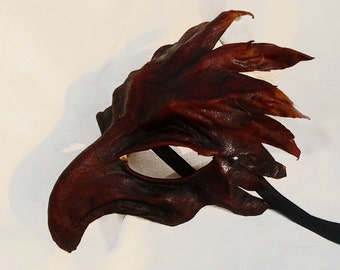 Hawk Falcon Mask Dark Leather Costume Larp Renaissance Burning | Etsy