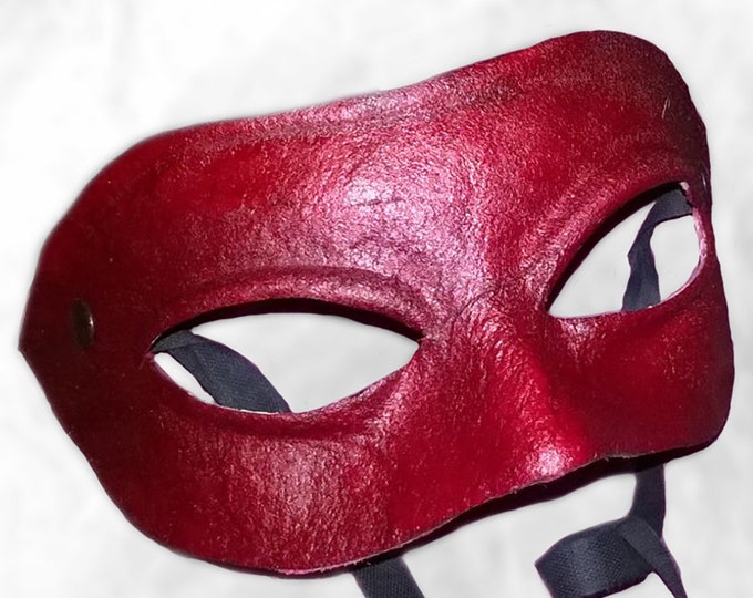 Columbina Neutral Mask Red Leather Costume Cosplay Larp Renaissance ...